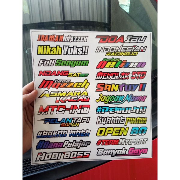 Jual Stiker Pack Kata Kata Racing Stiker Motor Stiker Hitz Stiker Keren Stiker Terbaru | Shopee ...