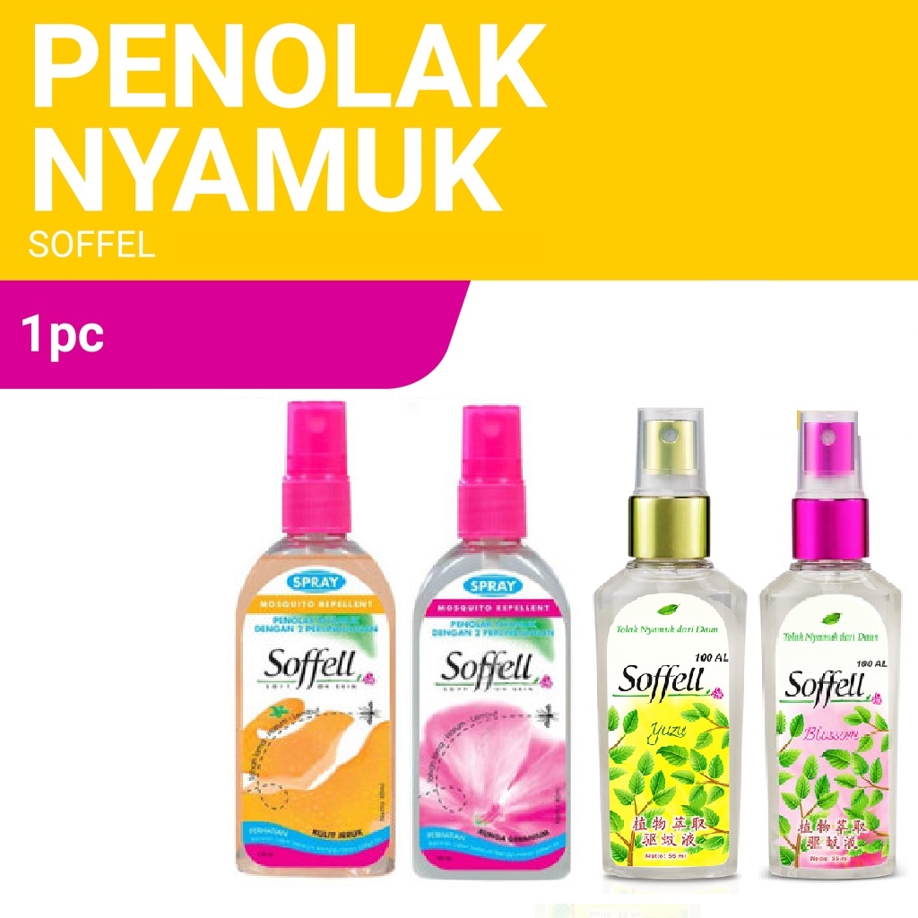 Jual SOFFELL Spray Mosquito Repellent - Spray Anti Nyamuk 55ml | 80ml ...