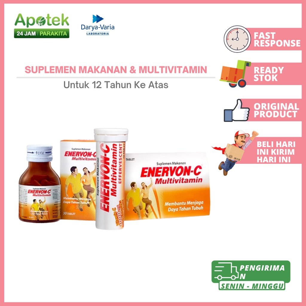 Jual Enervon C Multivitamin Plus Vitamin C 30's/ Effervescent | Shopee ...