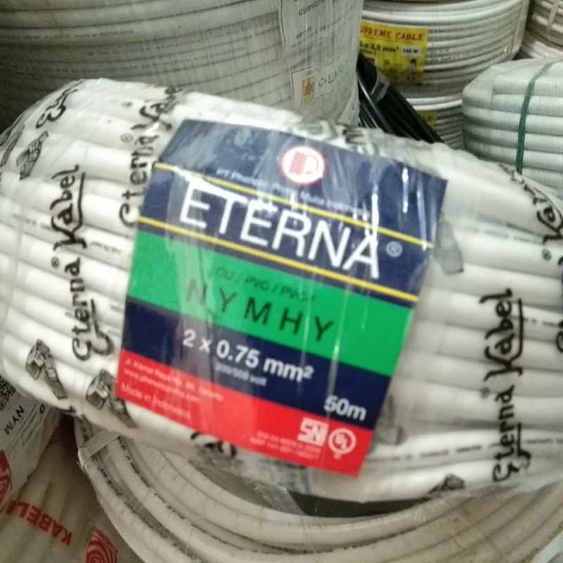 Jual kabel serabut NYMHY 2x0,75 Eterna 50 meter | Shopee Indonesia