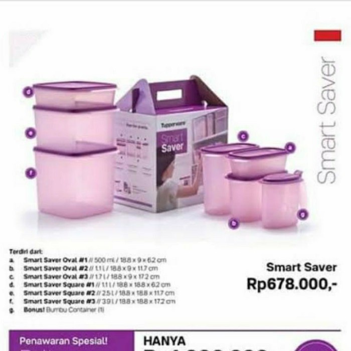 Jual tupperware -Smart saver set promo - Ungu gift set kado parcel ...