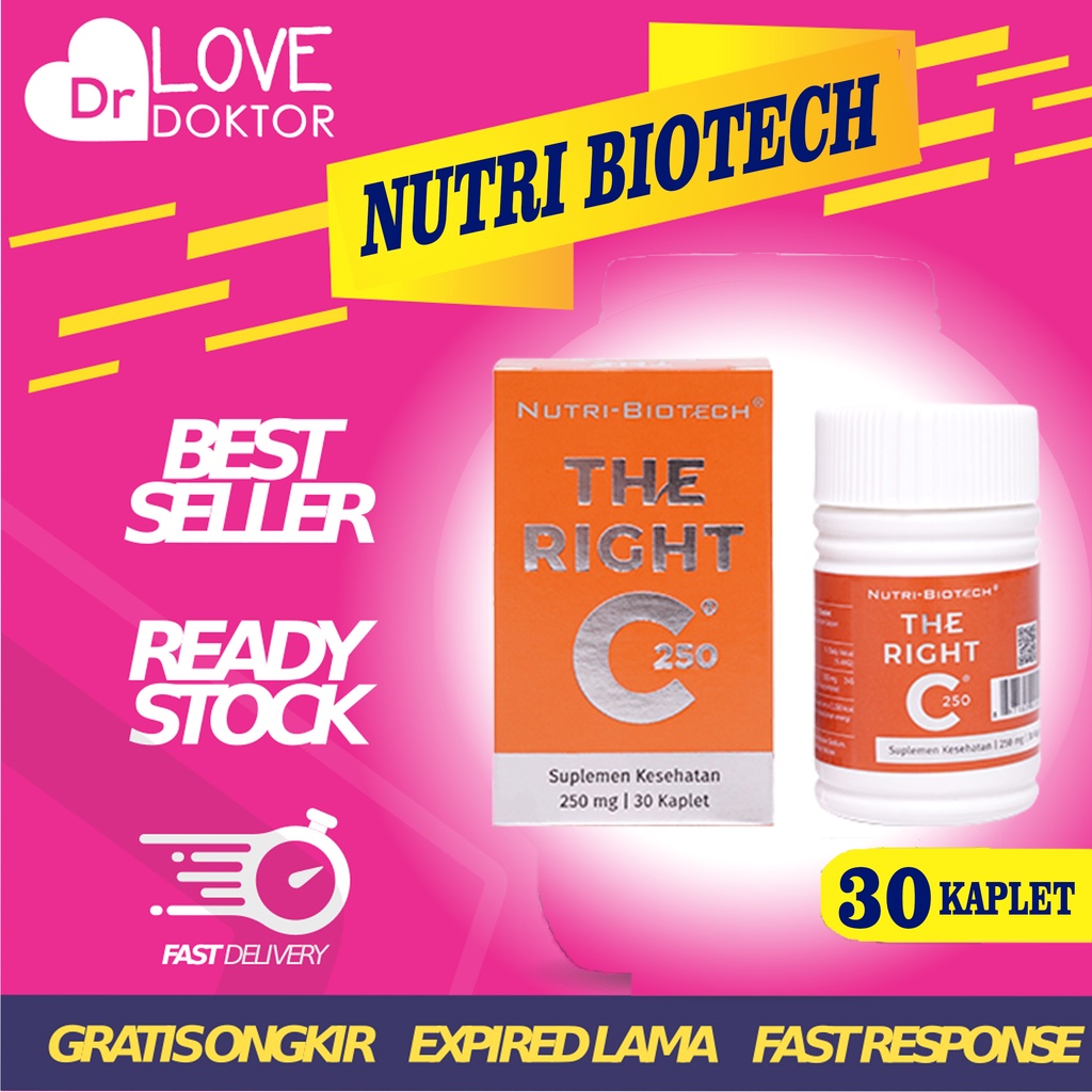 Jual NUTRI BIOTECH THE RIGHT C VITAMIN VIT C 250MG 250 MG IMUNITAS ...