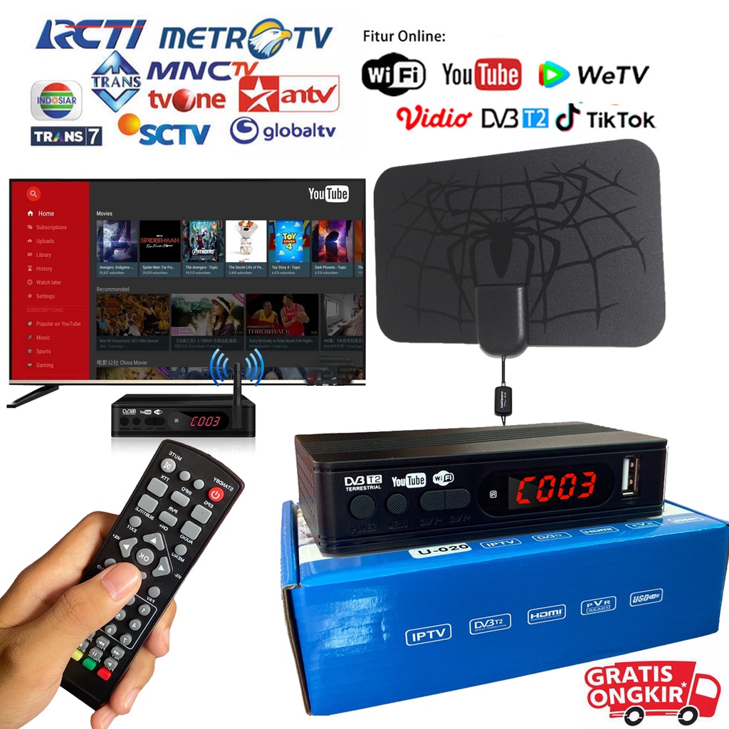 Jual Taffware PAKET Set Top Box + Antena TV Digital + Booster Amplifier ...