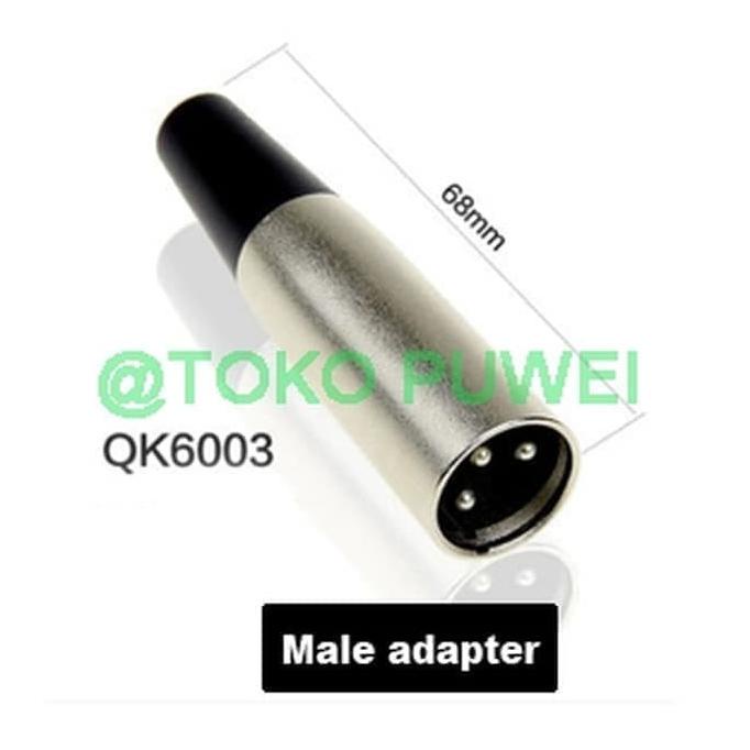 Jual Mini 3 Pin 3P Male Socket Plug XLR Audio Microphone Connector AU87 ...