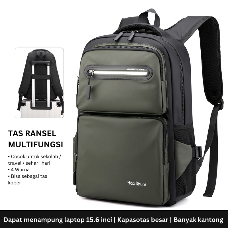 Jual Highland Tas Ransel Pria Casual Tas Sekolah Waterproof Tas Punggung Backpack Kerja Anti Air ...