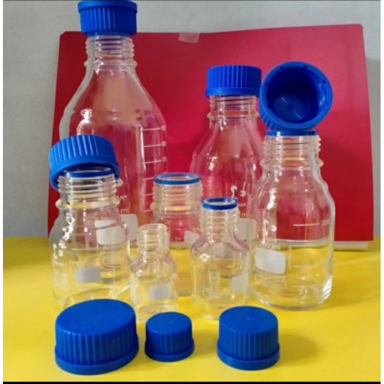Jual Laboratory Bottle 50ml Duran. Botol Lab. Botol Tutup Biru 50 ml ...