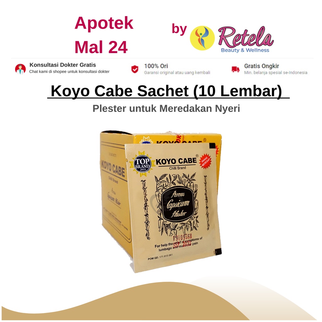 Jual Koyo Cabe Sachet (10 Lembar) / Pereda nyeri otot | Shopee Indonesia