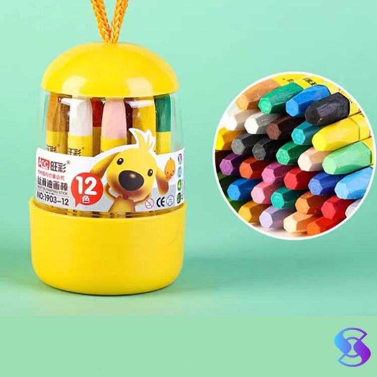 Jual Produsen Resmi Crayon krayon12 warna oil pastel desain Barrel ...