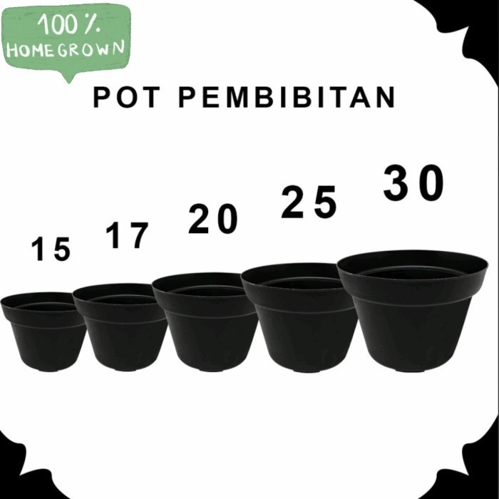 Jual Pot Hitam Polos Varian Size/Pot Tanaman/Pot Bunga | Shopee Indonesia