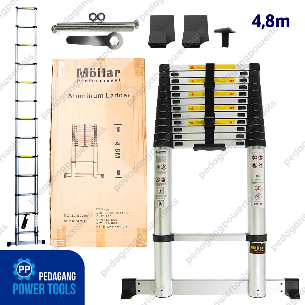 Jual TANGGA TELESKOPIK 4.8 METER LIPAT ALUMINIUM SINGLE TELESCOPIC ...