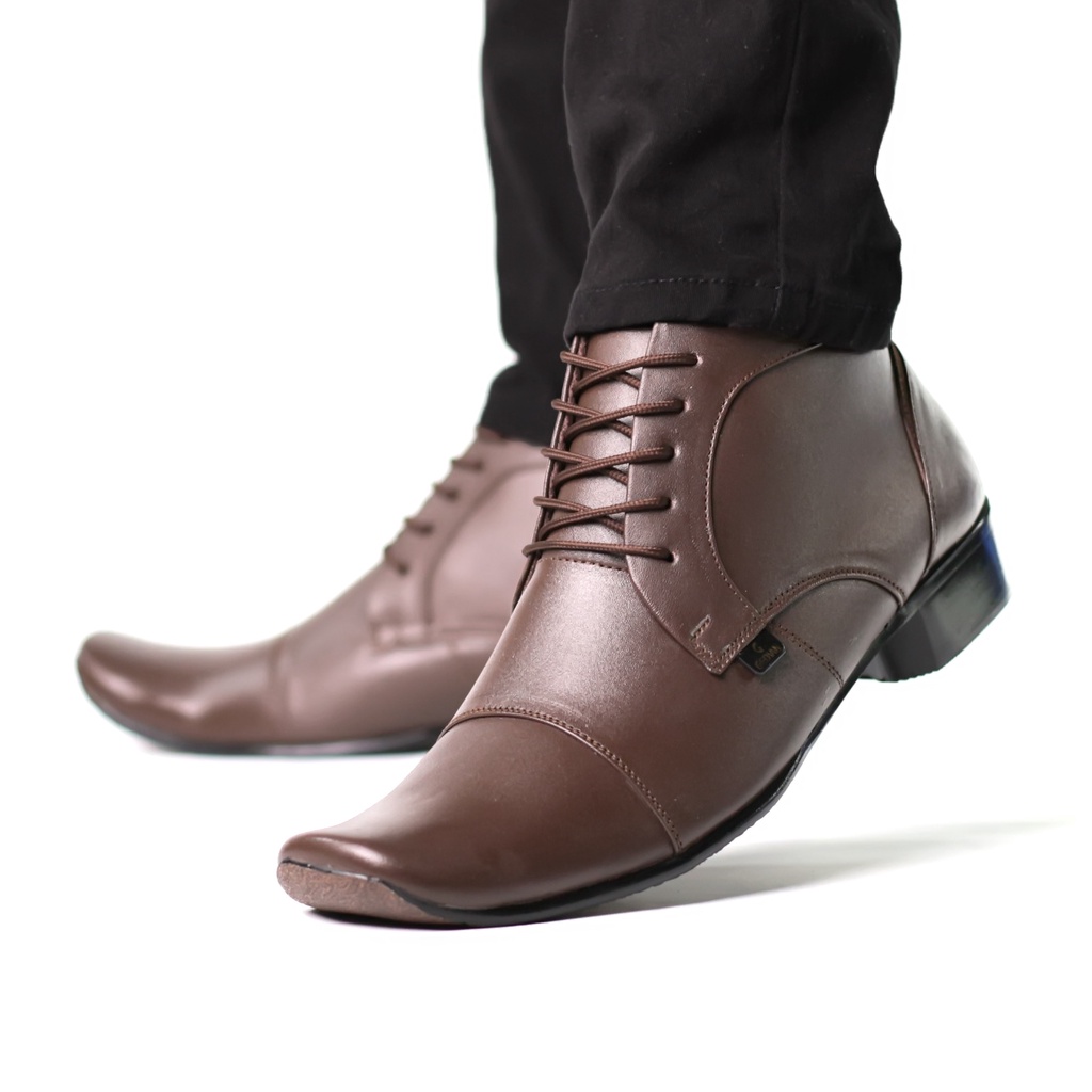 Jual Sepatu Pantofel Pria Tali Tinggi Keren Kulit Asli Cevany G14 ...