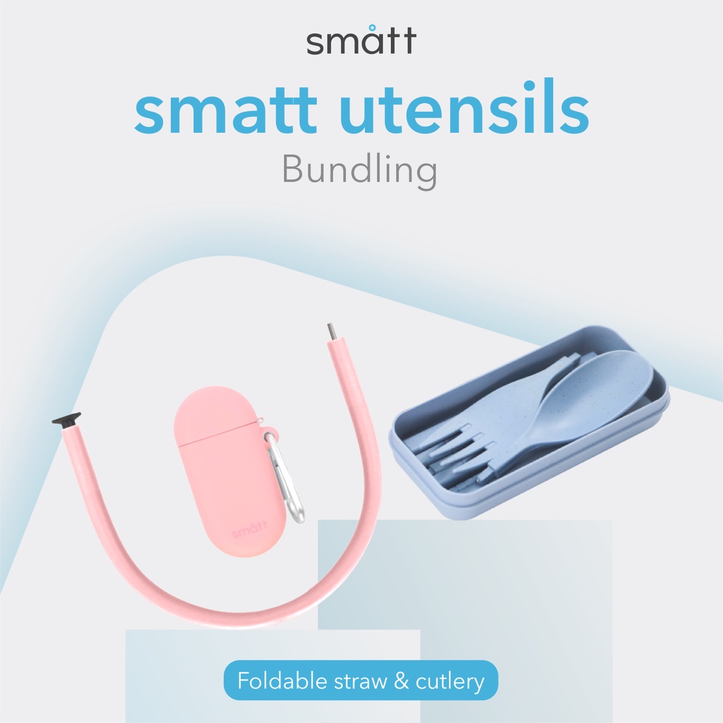 Jual Smatt Utensils Bundling - Foldable Straw + Portable Cutlery ...