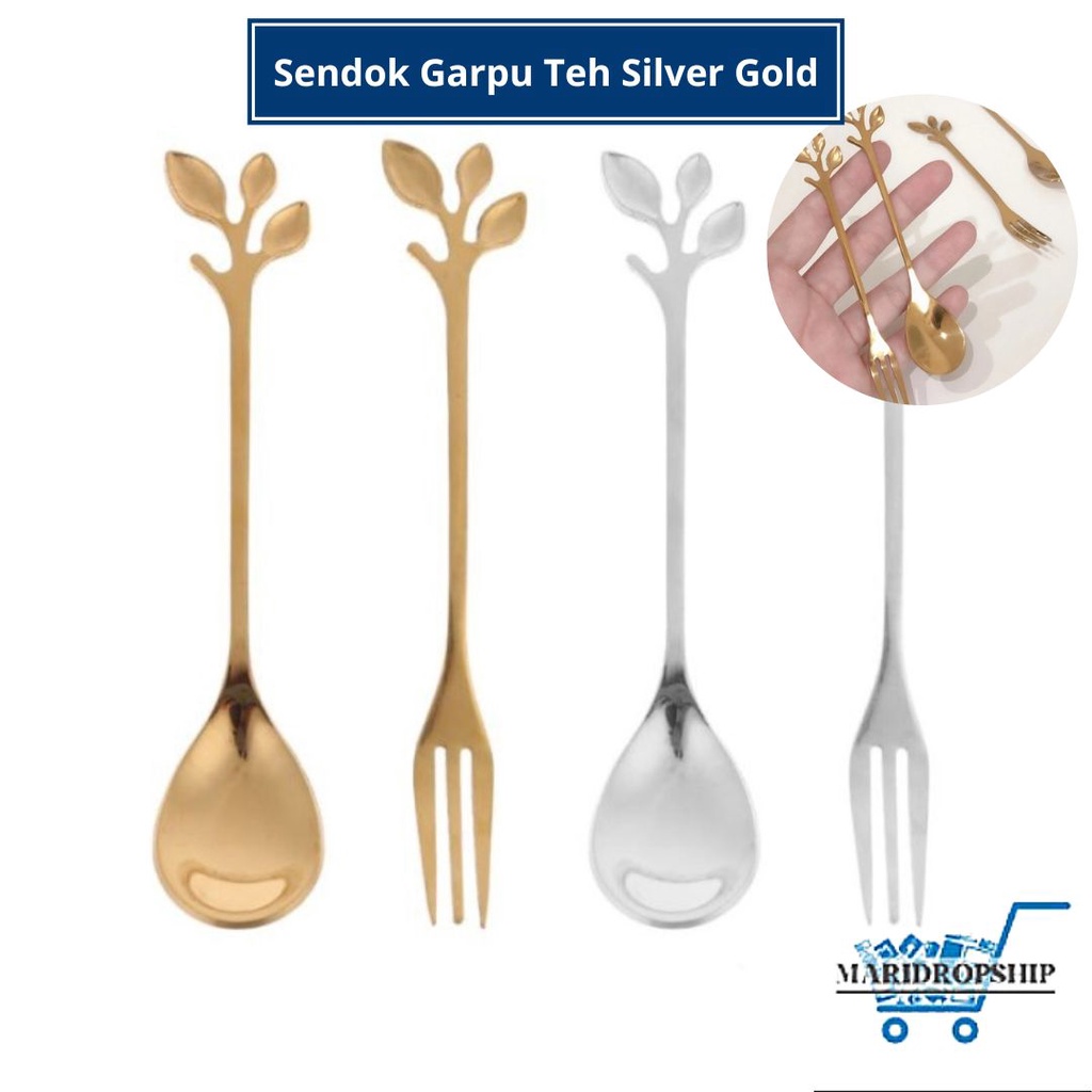Jual SENDOK GARPU KECIL MINI | SENDOK TEH DAUN GOLD SILVER | Shopee ...