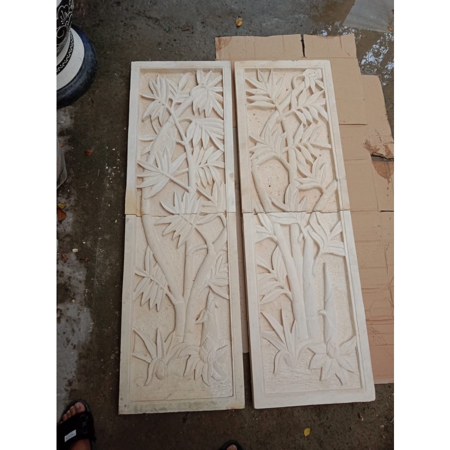 Jual Batu Alam Paras Ukir Relief Bambu 40x130 | Shopee Indonesia