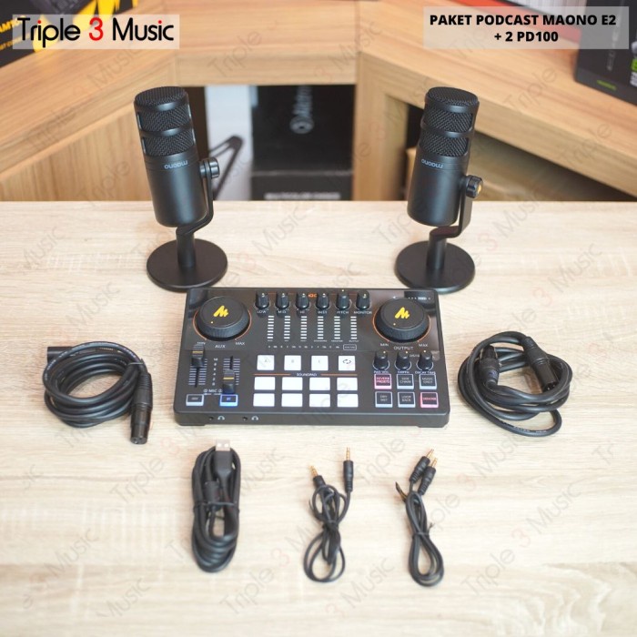Jual Paket Podcast 2 Orang Maono E2 With PD100 Broadcast mic | Shopee ...