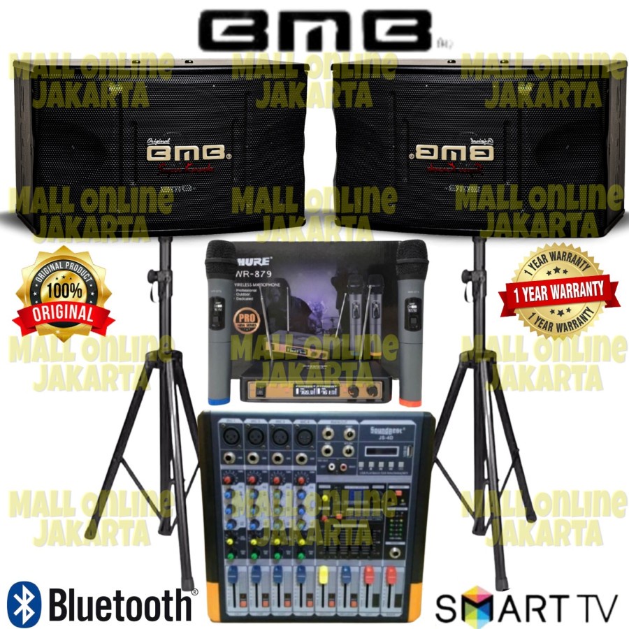 Jual Paket karaoke set bmb 10 inch power mixer 6 channel sound system ...