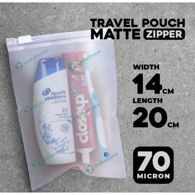 Jual Travel Pouch 14x20 Potrait Pouch Organizer Serbaguna Zipper Matte ...