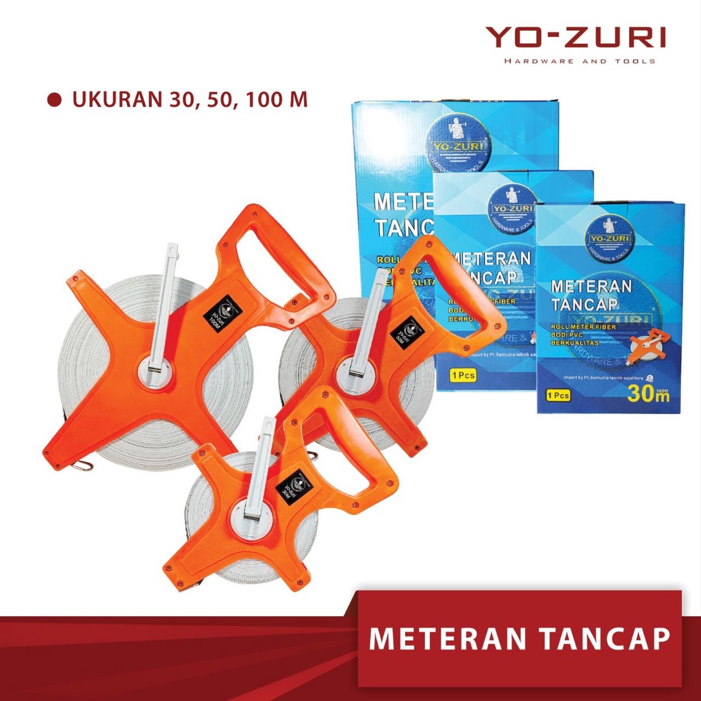Jual Meteran Tancap Tanah Roll 30, 50, 100 Meter Fiberglass YOZURI | Shopee Indonesia