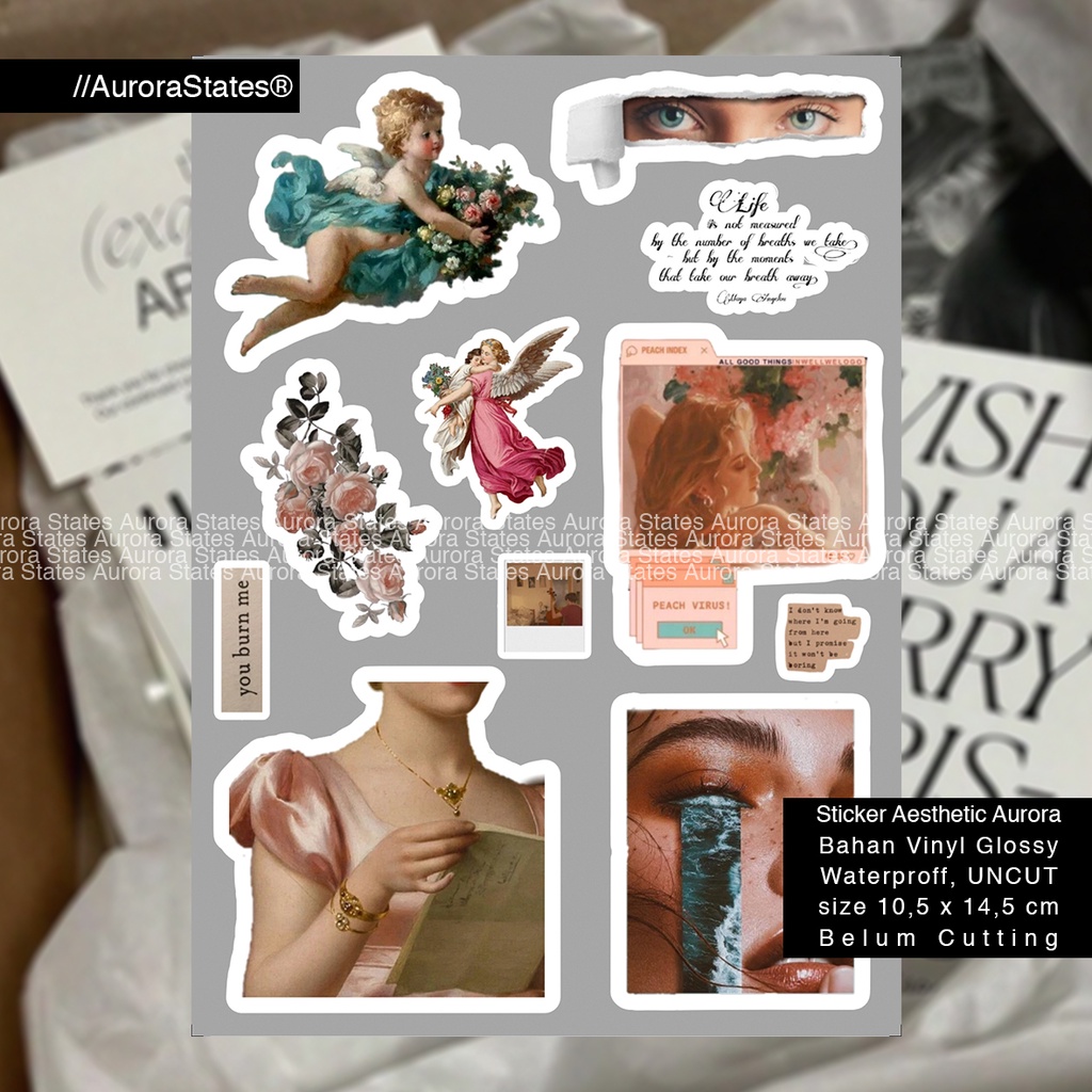 Jual Stiker Aesthetic Vogue Sticker Vintage Vogue Uncut Custom Sticker ...