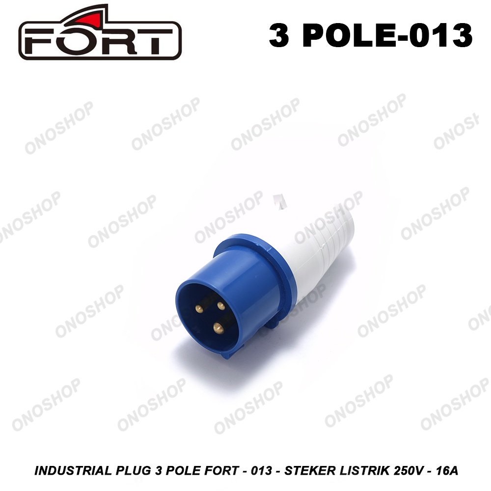 Jual Industrial Plug 3 Pole FORT - 013 - Steker Listrik 250V - 16A ...