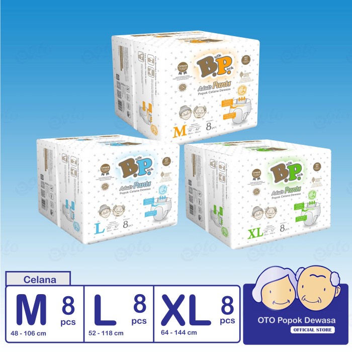 Jual Diaper Bp Popok Dewasa Adult Model Celana Diapers Pants Uk M L Xl Isi 8 Pcs | Shopee Indonesia