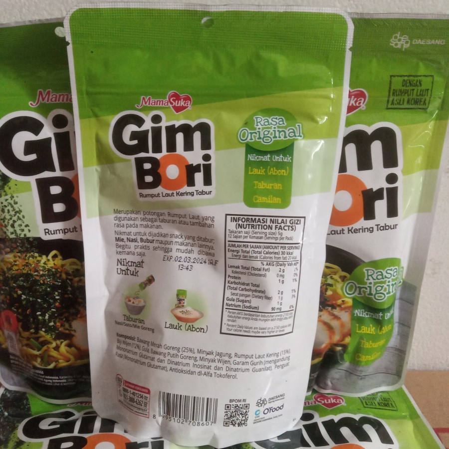 Jual GimBori BonNori 60gr mamasuka rumput laut kering tabur abon Halal ...