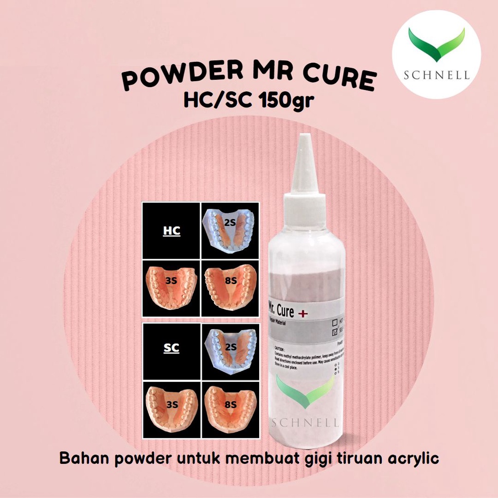 Jual Bahan gigi palsu MR CURE Acrylic SC /Otomatis Powder 150gr ...