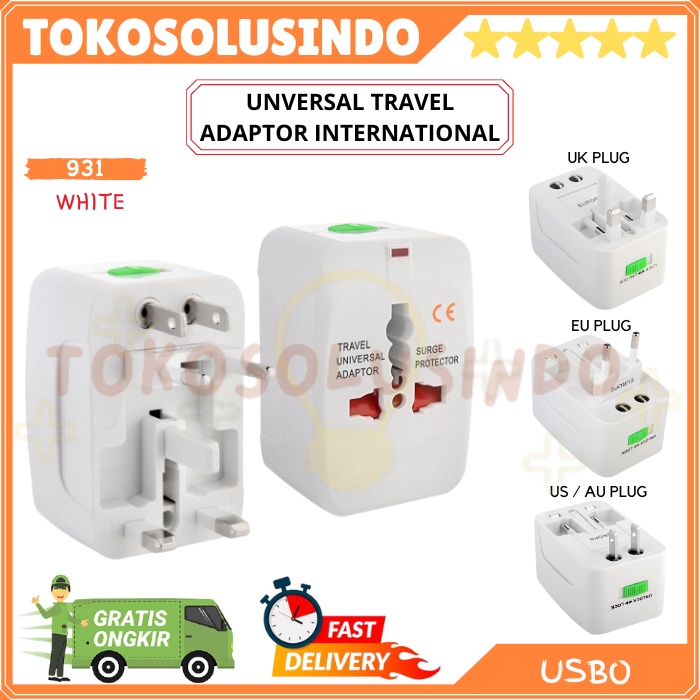 Jual Travel Adaptor Internasional Colokan Universal Ada Lampu Indikator ...