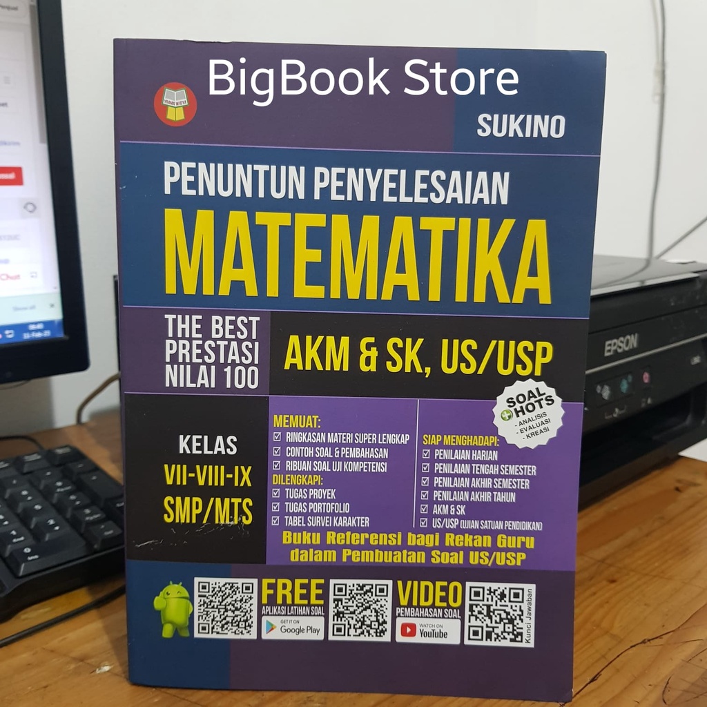 Jual BUKU PENUNTUN PENYELESAIAN MATEMATIKA AKM & SK, US/USP KELAS VII-VIII-IX SMP/MTS | Shopee ...