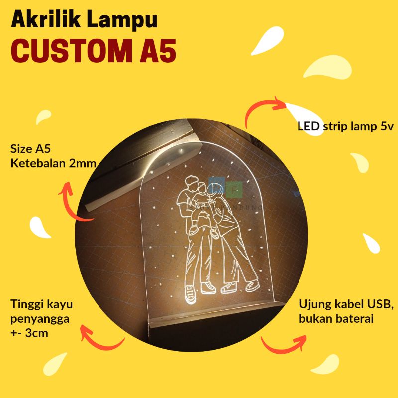 Jual A5 (21cm x14,8cm) Akrilik Custom Foto Acrylic Kado Newborn Hadiah ...