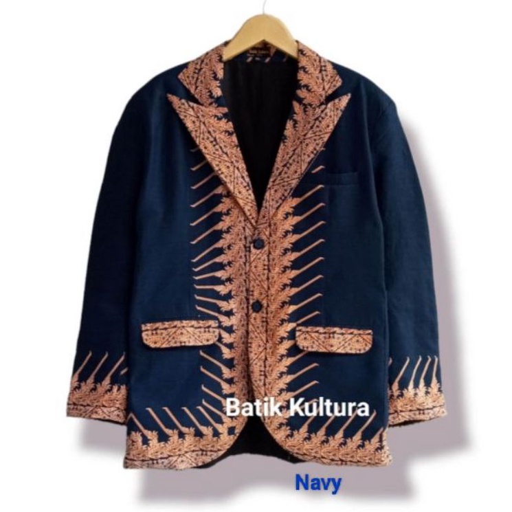 Jual Jas Batik Prima Motif Modhang Navy Lapis Full Toyobo Jahitan Rapi ...