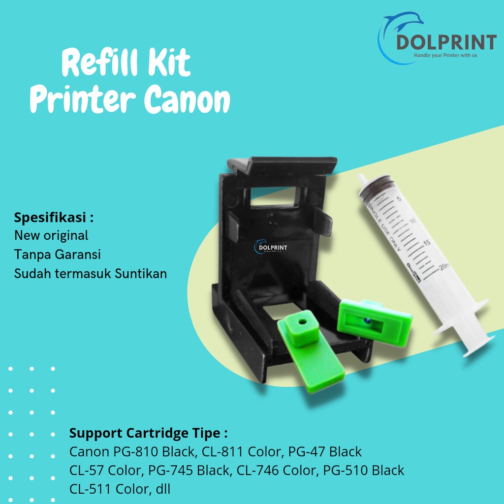 Jual Refill Kit PG810 Klip Penyedot Tinta Cartridge Canon G1000 G2000 ...