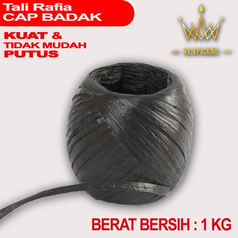 Jual Tali Rafia Cap Badak 1kg | Tali rafia 1kg | Tali Rafia Hitam ...