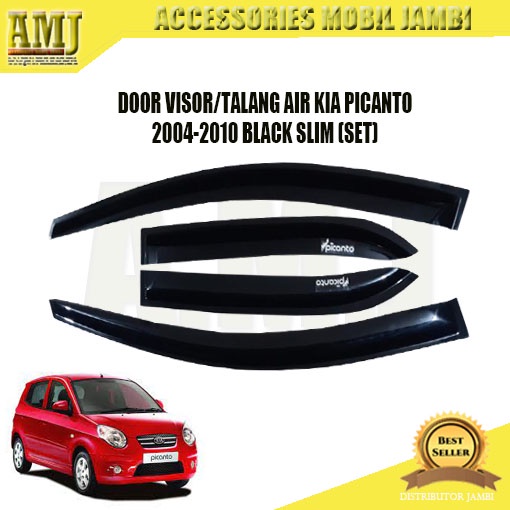 Jual DOOR VISOR/TALANG AIR PICANTO 2004-2010 BLACK SLIM (SET) | Shopee Indonesia