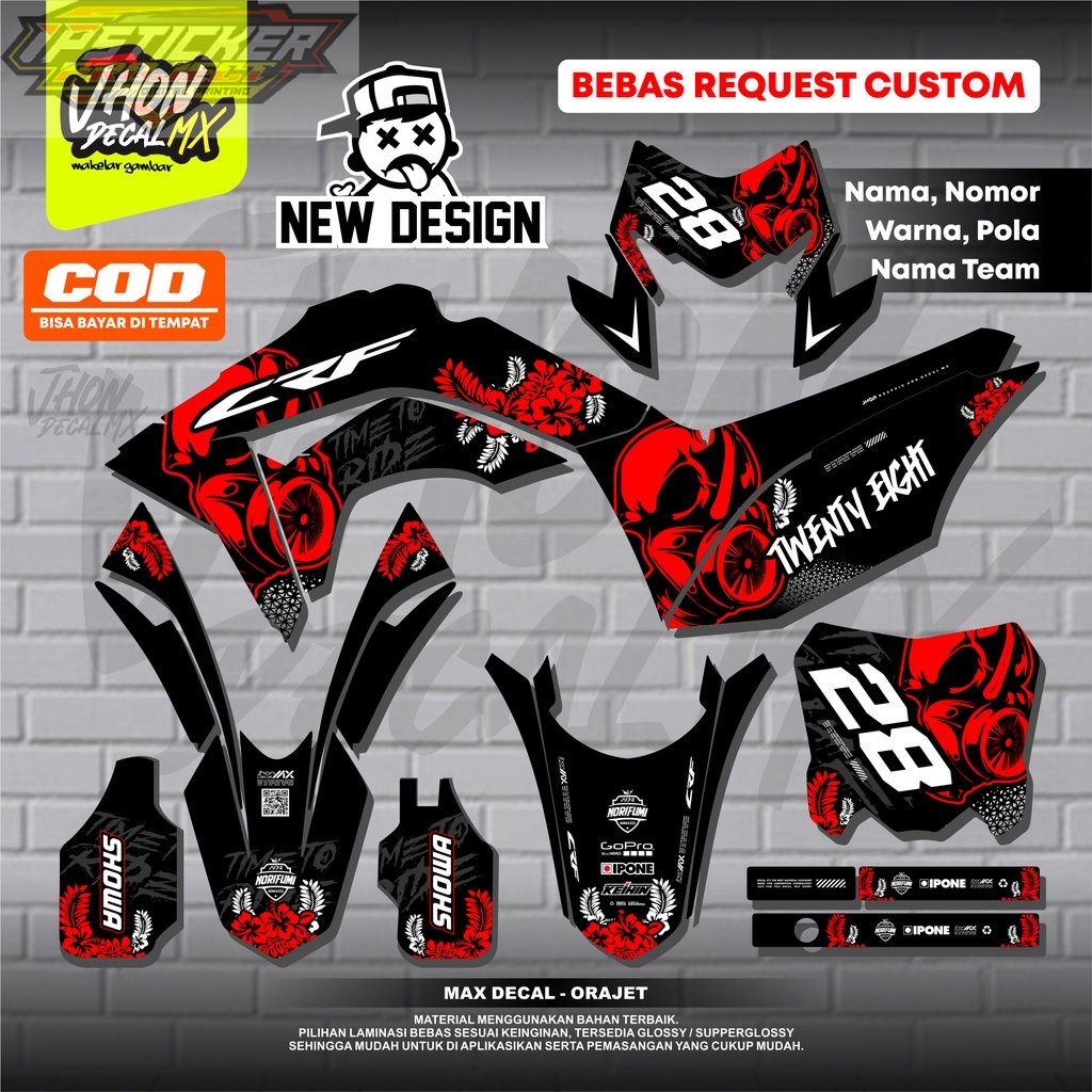 Jual Decal CRF 150 L Full Body Supermoto Keren - DECAL CRF WR KLX ...