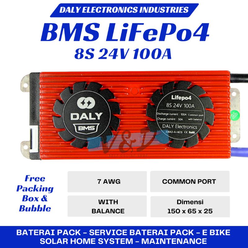 Jual BMS LiFePo4 8S 24V 100A Daly BMS Original | Shopee Indonesia
