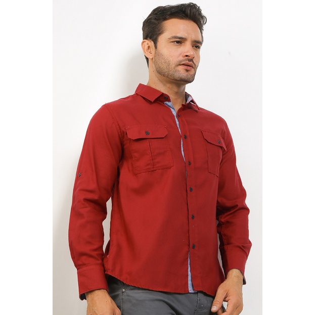 Jual Kemeja Slim Fit Pria Cdl By Cardinal H0180j11f Shopee Indonesia