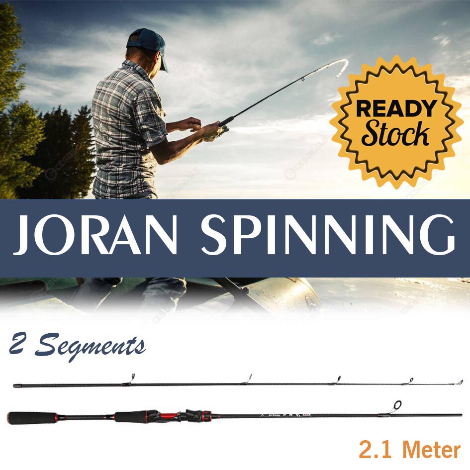 Jual Joran Pancing Spinning Carbon Fiber Straight Handle 2 Segments ...