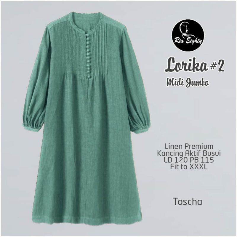 Jual Tosca / Mint hijau sage green Loryka Midi Dress Polos Jumbo Ld 120 ...