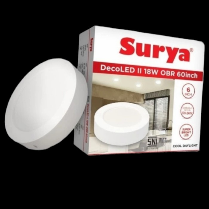 Jual Led panel OBR surya 18watt dowlight led plafon tempel bulat obr 18 ...