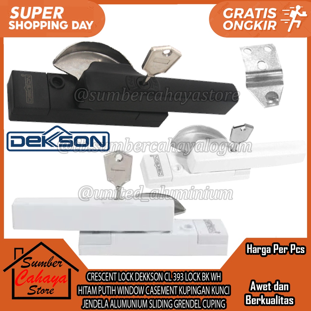 Jual CRESCENT LOCK DEKKSON CL 393 LOCK GRENDEL KUPING BK WH WINDOW ...