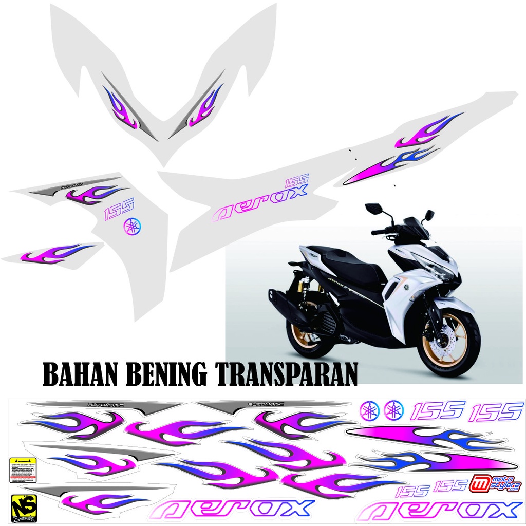 Jual STRIPING STICKER AEROX TRANSPARAN BENING MOTIP API PELANGI ALL ...