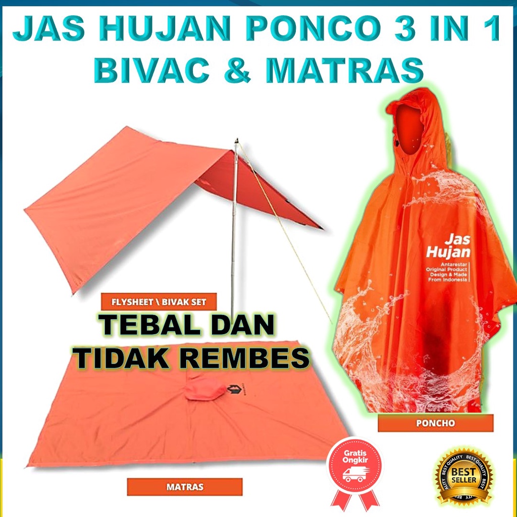 Jual JAS HUJAN PONCO PONCHO MANTEL RAINCOAT RAIN COAT PRIA COWOK COWO ...