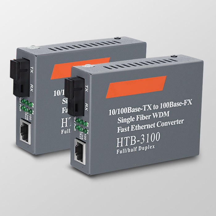 Jual Media Converter HTB-3100 10/100Mbps Singlemode SC Fiber 25KM ...
