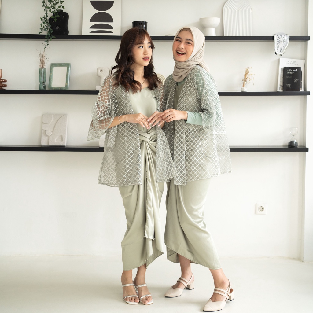 Jual Rhei Collection - Alexandria Set Sage Green | Dress brukat Dress ...