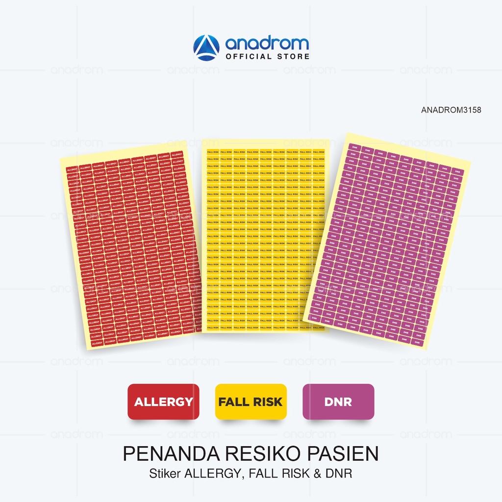 Jual Stiker Penanda Resiko Pasien | Stiker Penunjang Resiko Pasien ...