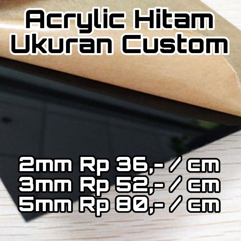 Jual Akrilik / Acrylic Hitam Custom Ukuran Bebas ( Baca Deskripsi ...