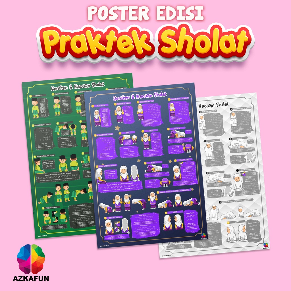 Jual Poster Edukasi PRAKTEK SHOLAT - Poster edukasi islami poster ...