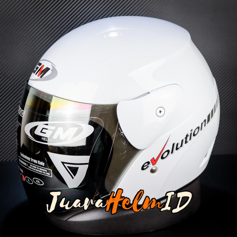 Jual GM HELM EVO SOLID / GLOSSY WHITE / EVOLUTION | Shopee Indonesia