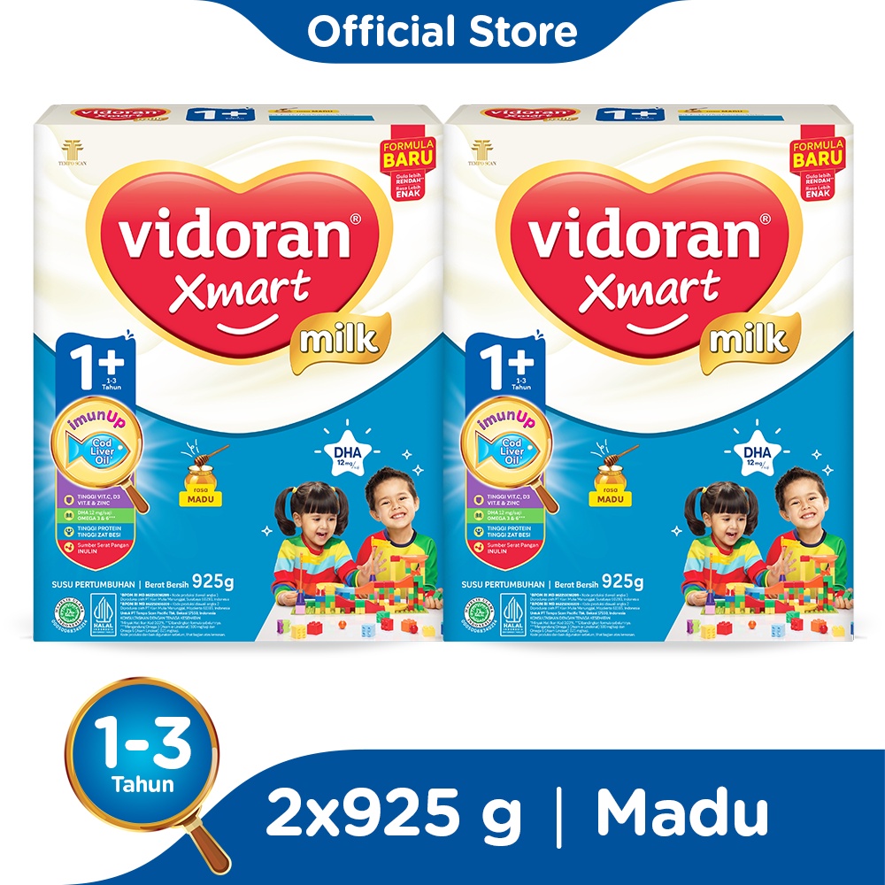Jual vidoran Xmart 1+ All Variant 925gr Susu Formula Pertumbuhan Anak 1 ...